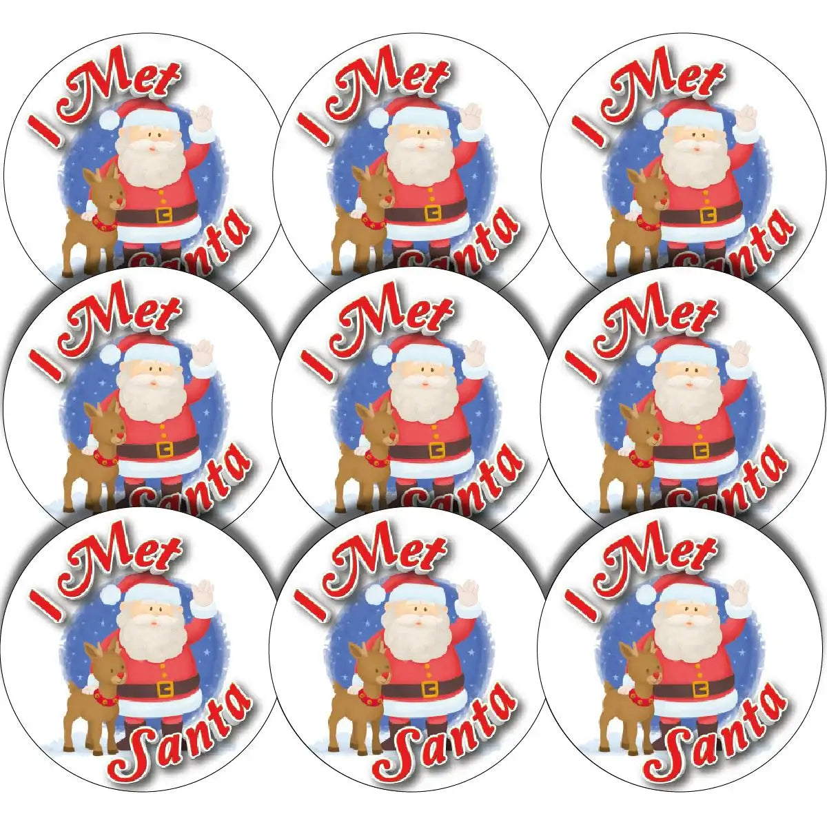 144 I Met Santa 30 mm Glossy Stickers. – Sticker Stocker