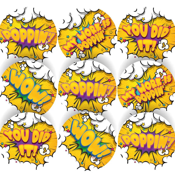 120 Popcorn Poppin' Praise Words Themed Popcorn Scented Teacher Reward ...