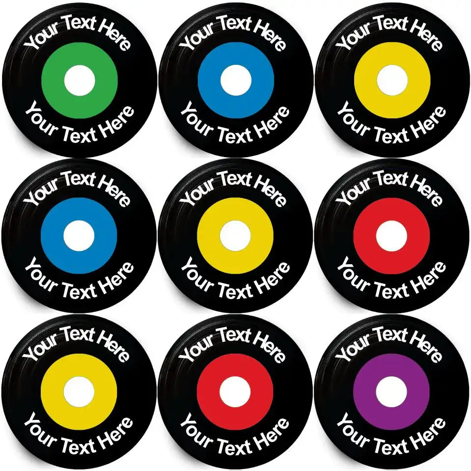 144 Vinyl Records Stickers - 30mm Personalised - Large - Sticker Stocker