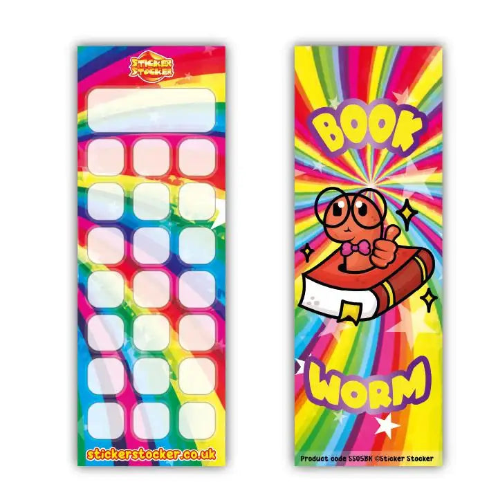 Book worm reading reward bookmarks for teachers - Sticker Stocker
