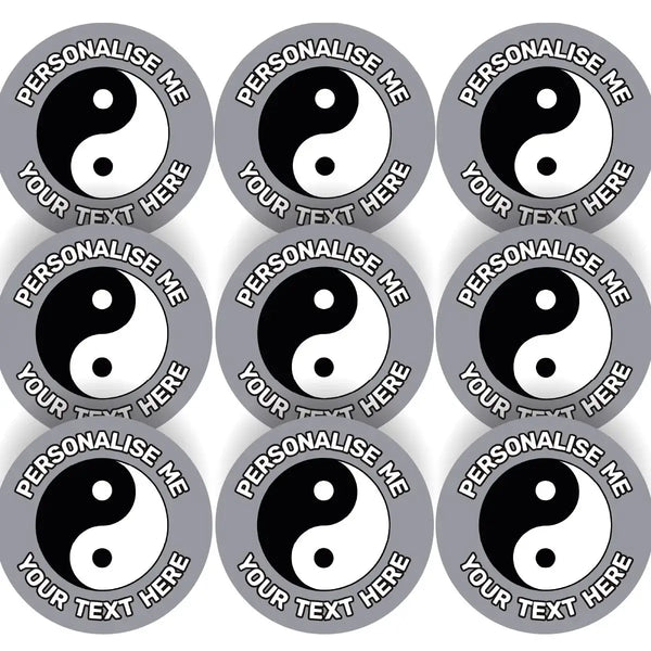 144 Personalised 30mm Yin and Yang Teacher Reward Stickers - Large ...