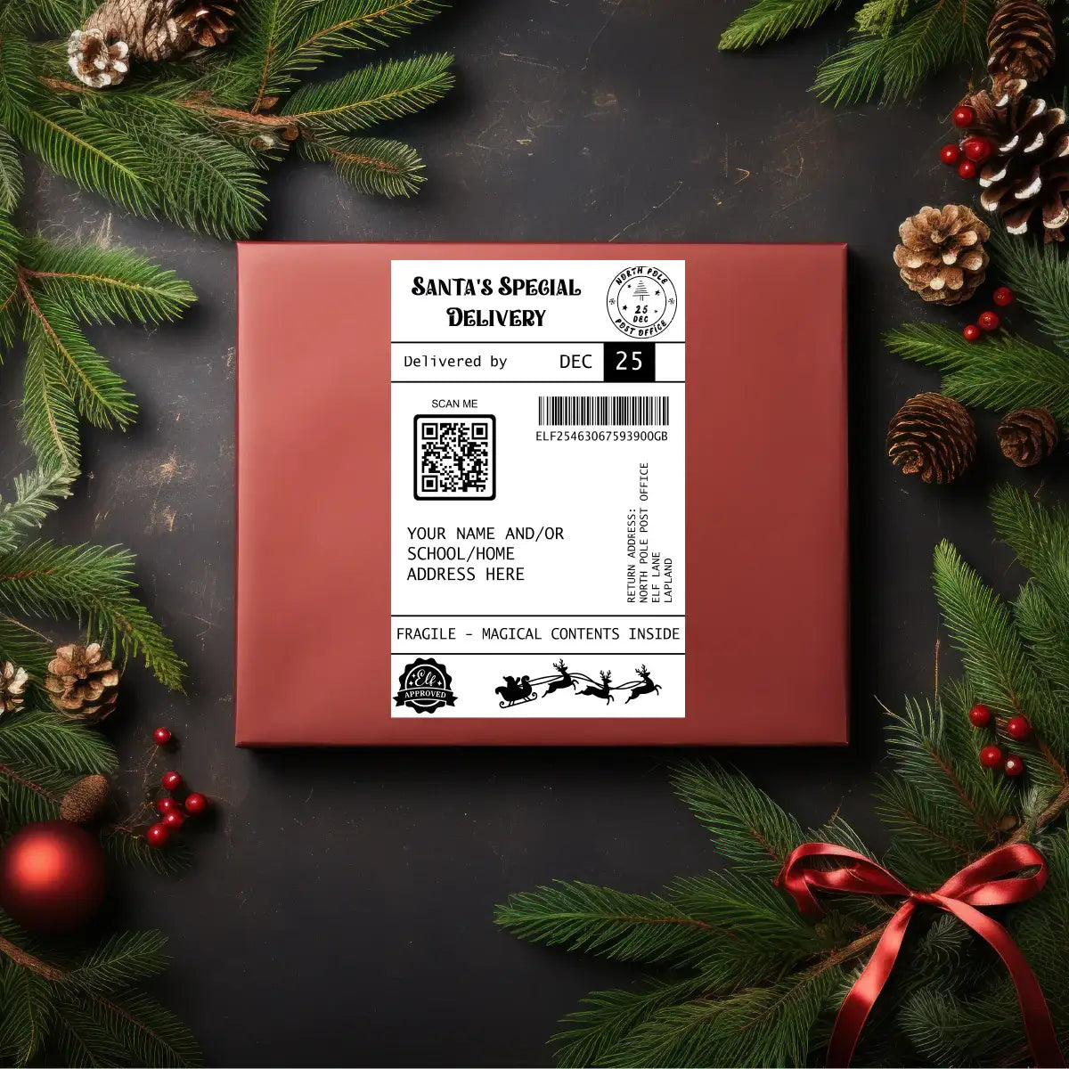 Personalised 4" x 6" Santa’s Special Delivery Label – Pack of 5 - Elf ...