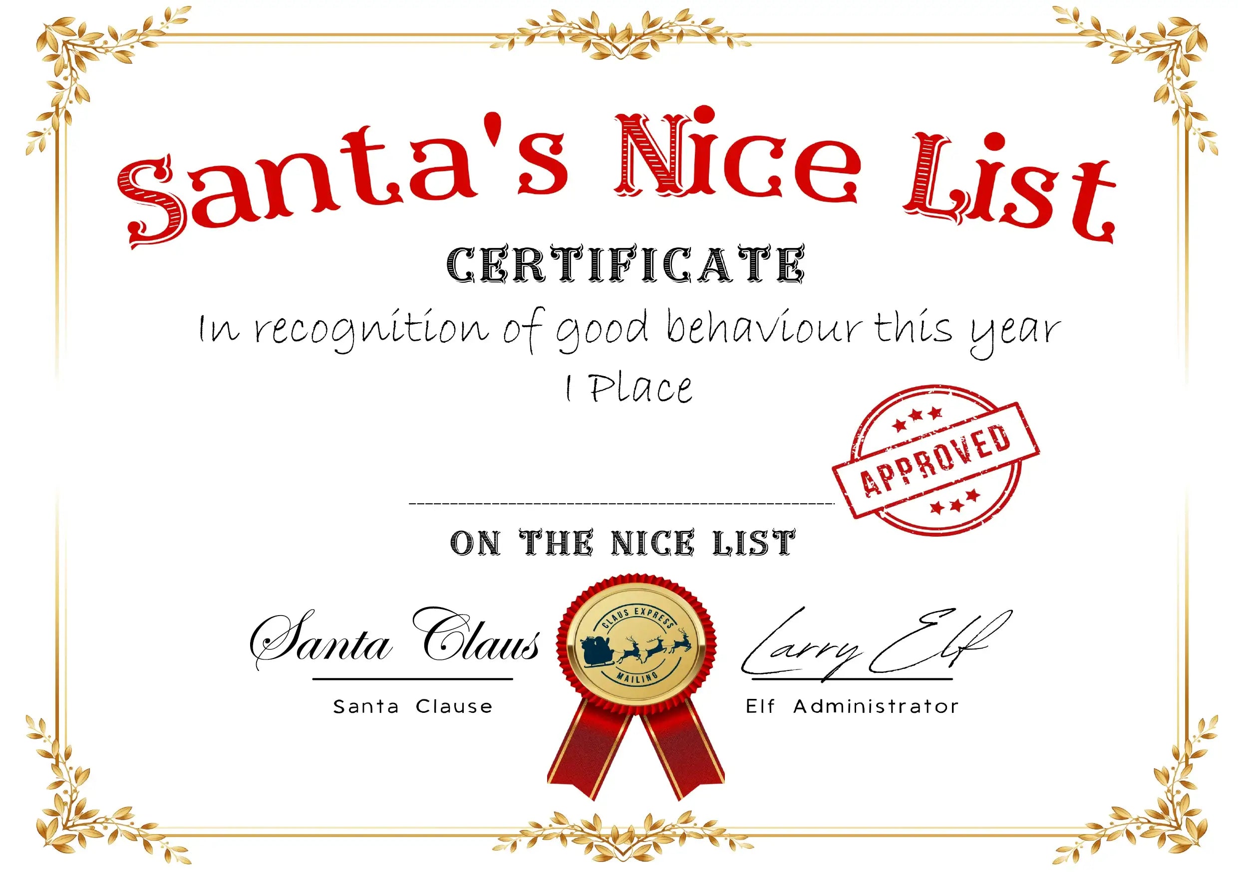 Santa's Nice List Certificate - Free Digital Download – Sticker Stocker