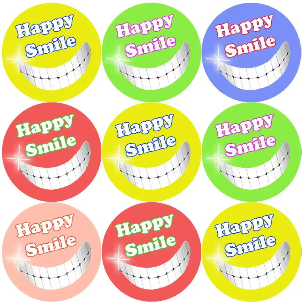 144 Happy Smile Themed Teacher Reward Stickers - Large - Sticker Stocker