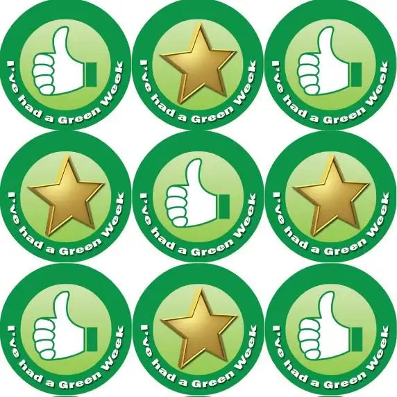 144 Green Week Teacher Reward Stickers - Large - Sticker Stocker