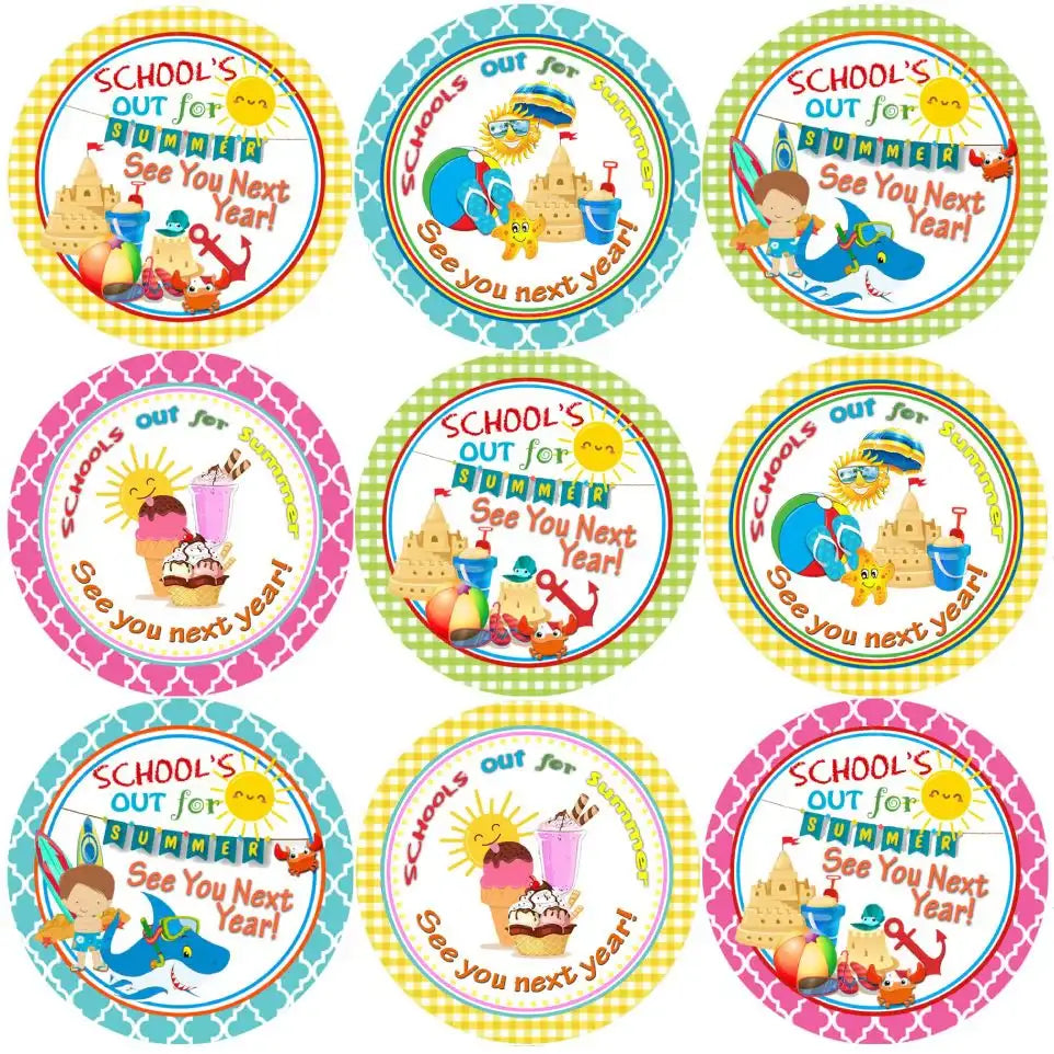144 Schools out for Summer Themed Teacher Reward Stickers - Large ...